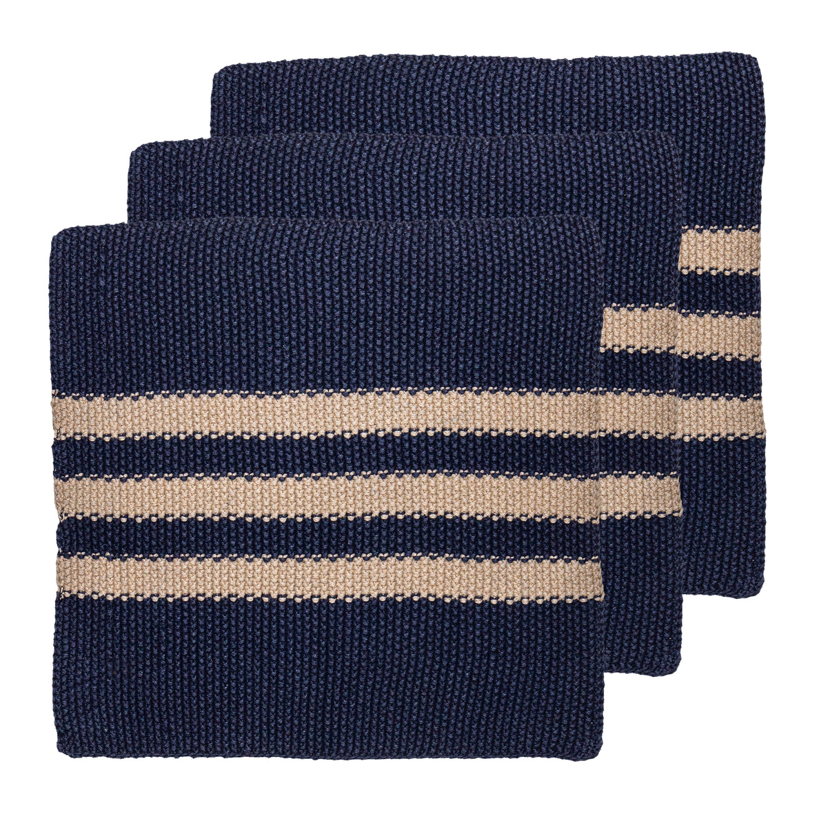 Eco Knitted Indigo 27x27cm 3pk Dishcloth – Ladelle