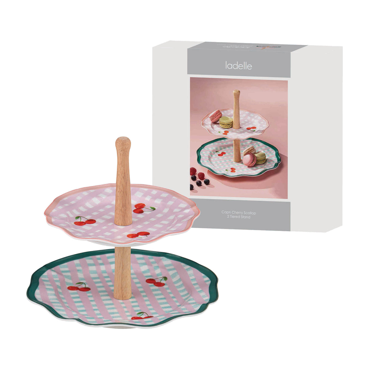 Capri Cherry Scallop 2 Tier Stand – Ladelle